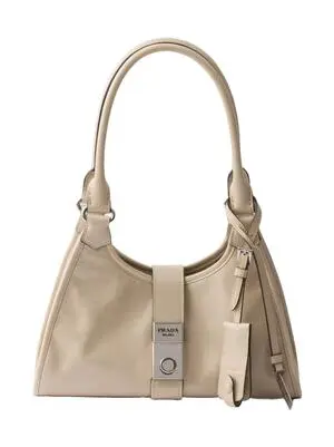 Prada Small Leather Tote Bag - Travertine