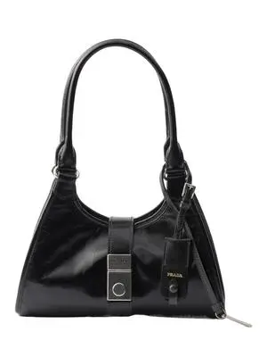 Prada Small Leather Tote Bag - Black