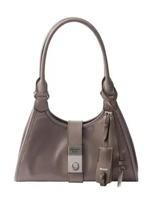 Prada Small Leather Tote Bag - Gray