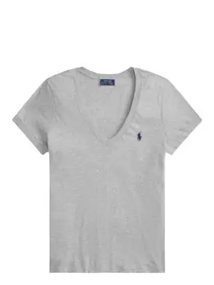 Polo Ralph Lauren Logo-embroidered V-neck T-shirt - Grey