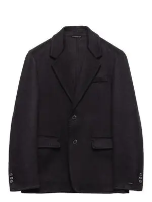 Prada Single-breasted Cashmere Jacket - Black