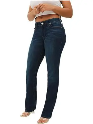 True Religion Billie Mid Rise Straight Jean - Black