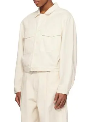 LEMAIRE Buttoned Cropped Denim Jacket - White