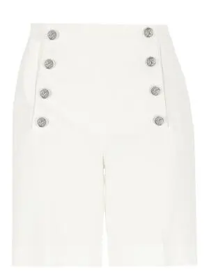 Etro High Waisted Button Detailed Shorts - White