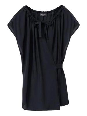Fabiana Filippi Sleeveless Shirt With Pussy Bow Detail - Black