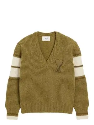 AMI Ami Paris Ami De Coeur Logo Patch College Jumper