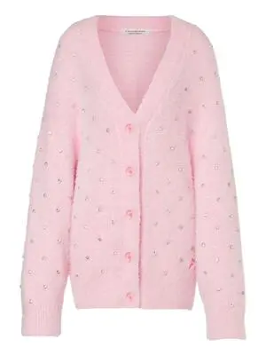 Philosophy Di Lorenzo Serafini Embellished Long Sleeve V-neck Cardigan - Pink