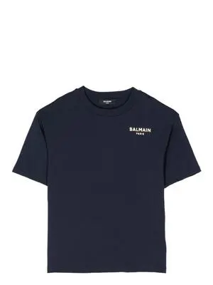 Balmain Logo Print Cotton T-shirt - Black