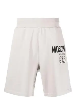 Moschino Moschino Loose Waist Shorts With Logo Print White