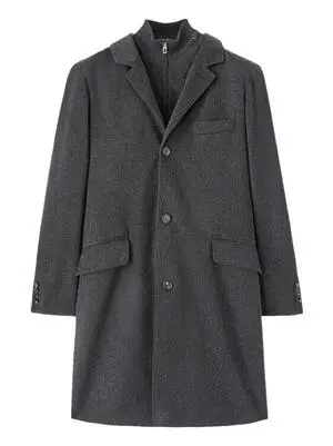 LORO PIANA Loro Piana Long Sleeve Coat With Knitted Collar