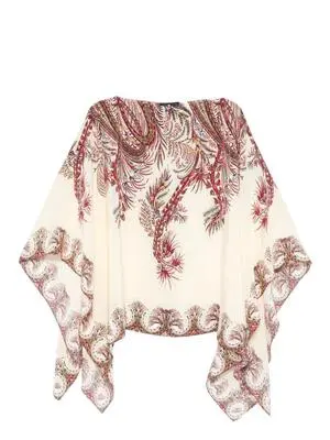Etro Paisley Printed Boat-neck Blouse - White