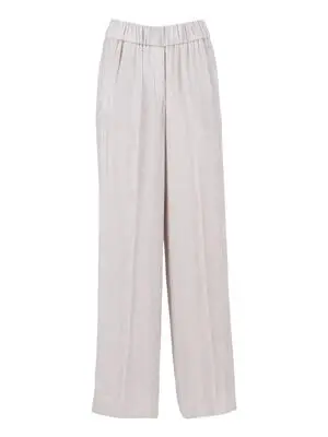 Peserico Elastic-waist Wide Leg Trousers - White