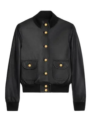 Celine Boule Blouson In Soft Lambskin - Black