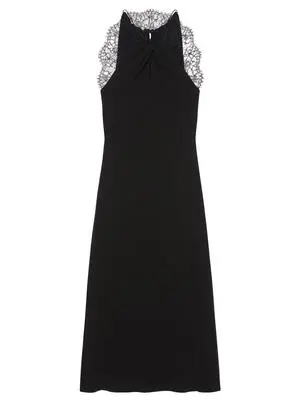 Givenchy Halterneck Lace Midi Dress - Black