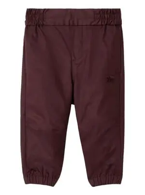 Burberry Embroidered Twill Track Pants - Red