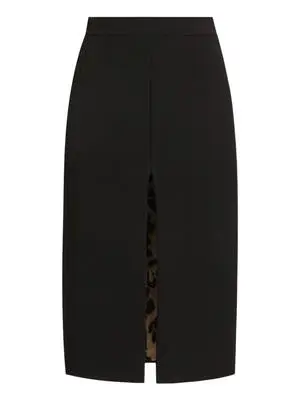 Dolce & Gabbana Midi Pencil Skirt With Front Slit - Black