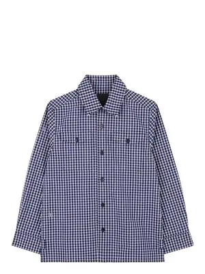 Givenchy Checked Long Sleeve Shirt - Blue