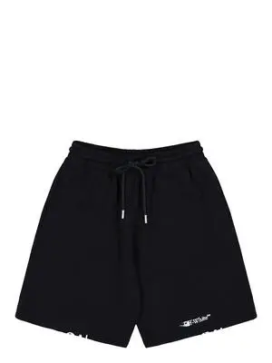 Off-White Logo Print Drawstring Shorts - Black
