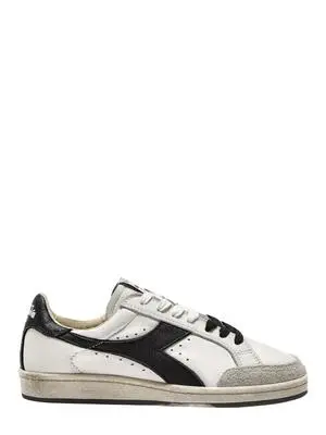 DIADORA Leather Sneakers With Paneling And Logo Print - White