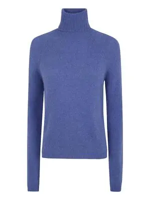 BASERANGE Long Sleeve Turtleneck Sweater - Sky-blue