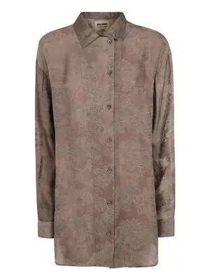 UMA WANG Long Sleeve Casual Jacket With All-over Pattern - Mustard