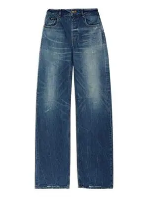 Alexander McQueen Wide Leg Faded Jeans - Blue
