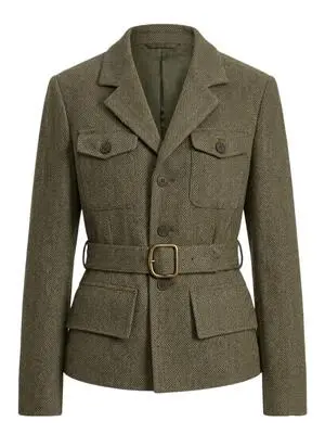 Polo Ralph Lauren Belted Herringbone Blazer - Green