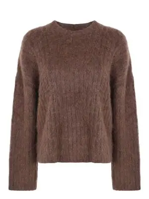 UMA WANG Crew Neck Long Sleeve Sweater - Mustard