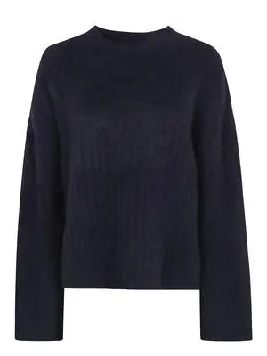 UMA WANG Ribbed Frayed-hem Top - Black