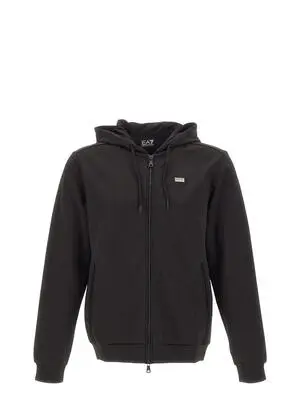 EA7 Zip-up Hooded Sweatshirt - Black
