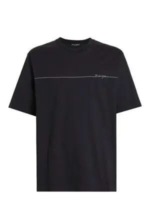 Dolce & Gabbana Cotton T-shirt With Logo - Blue