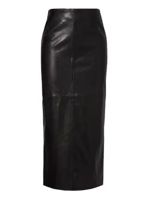 Nour Hammour Elisse Leather Pencil Skirt - Black