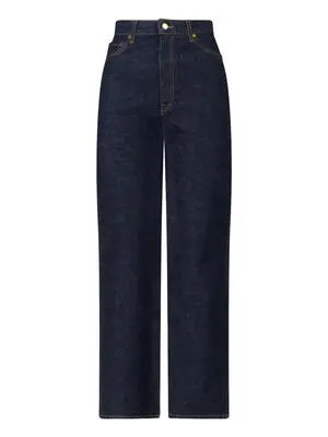 Khaite Embellished Straight-leg Jeans - Black