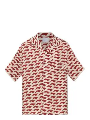 Rhude Geometric-patterned Satin Twill Shirt - Nude