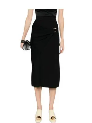 JIL SANDER High-waisted Virgin Wool Skirt - Black