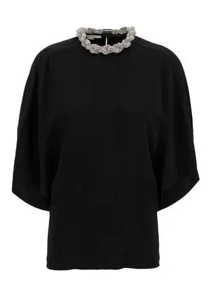 Stella McCartney Embellished Crewneck Blouse - Black