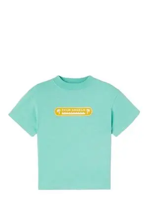 Palm Angels Logo Print Cotton T-shirt - Green