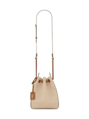 Saint Laurent Canvas Bucket Bag - Nude