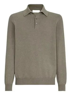 Brunello Cucinelli Cashmere Knit Polo Shirt - Gray