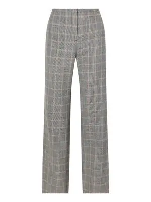 Stella McCartney Tailored Wool Plaid Trousers - Gray