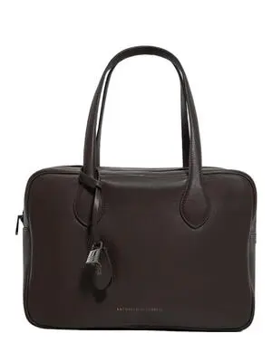 Brunello Cucinelli Letter Shoulder Bag - Black