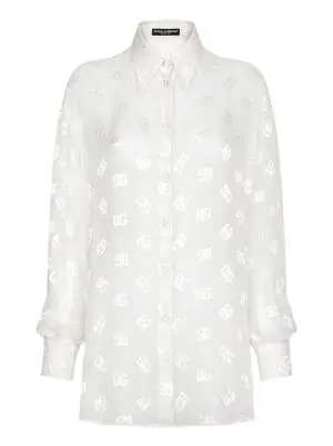 Dolce & Gabbana Dg Logo Jacquard Shirt - White