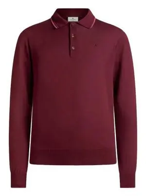 Etro Cotton-blend Polo Shirt With Pegaso Embroidery - Red