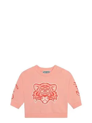 Kenzo Logo Print Cotton Sweatshirt - Pink