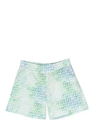 Off-White Logo Print Swim Shorts - White