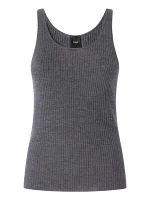 PINKO Pinko Ribbed-Knit Logo Patch Tank Top