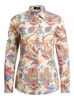 Etro Printed Poplin Shirt - Beige
