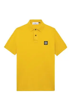 Stone Island Short-sleeved Polo Shirt - Mustard-colored