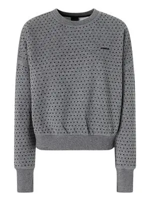 Pinko Crystal Embellished Logo Sweatshirt - Grey