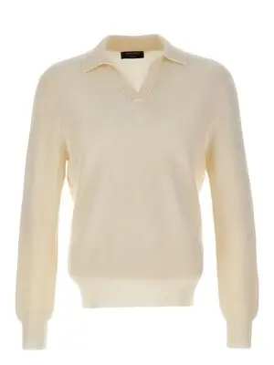 GRAN SASSO Long-sleeve Knitted Polo Shirt